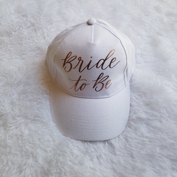 Accessories | White Gold Bride To Be White Baseball Cap | Poshmark